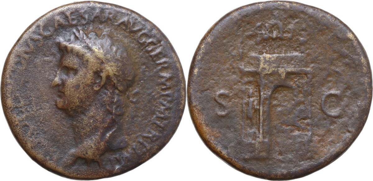 ROMAN EMPIRE: Nero, AD 54-68, AE Sestertius (36mm, 23.15g), SCARCE ...