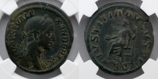 ROMAN EMPIRE: Severus Alexander, AD 222-235, Sestertius (22.30g), NGC ...