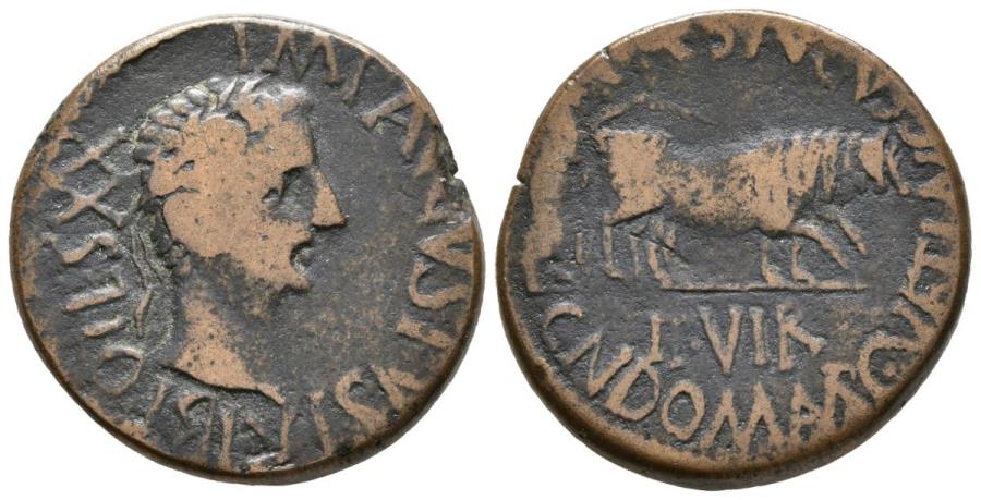 CAESARAUGUSTA. As. 120-30 BC Zaragoza. A / Head of Augustus laureate on ...