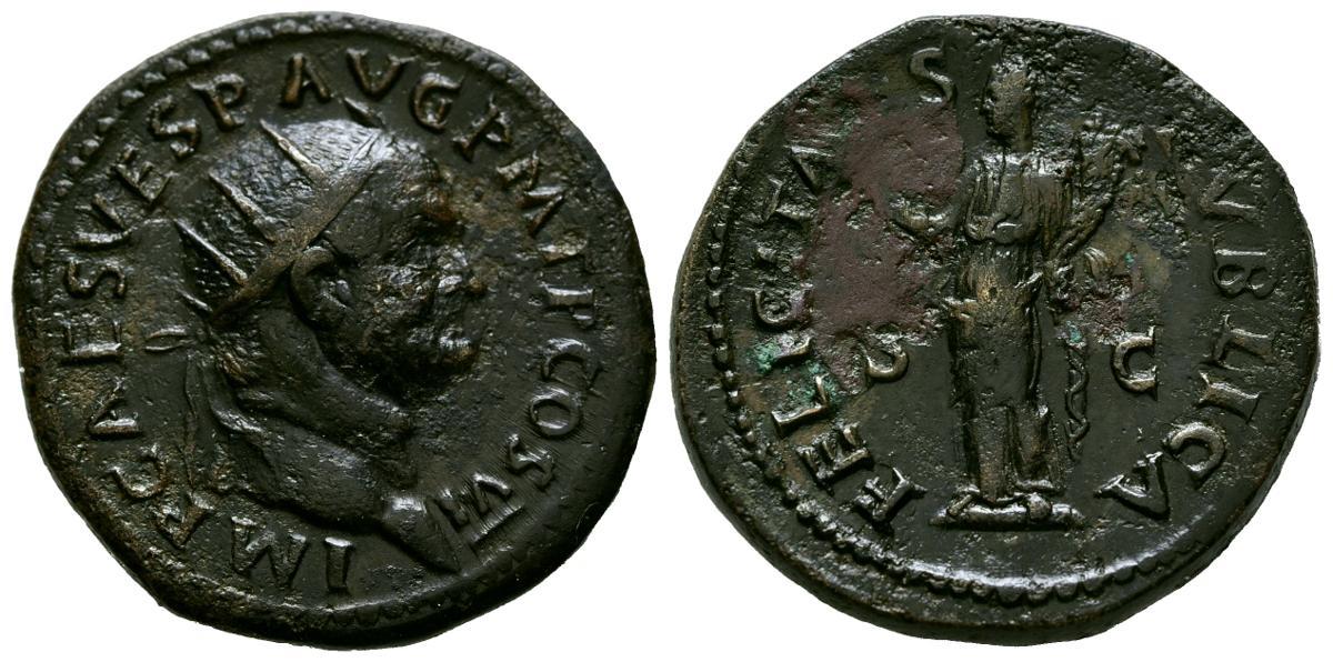 VESPASIAN. Dupondio. (Ae. 11.52g/27mm). 75 AD Rome. (RIC 818). Obv ...