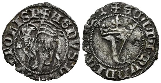 JUAN I (1379-1390). Blanca del Agnus Dei (Ve. 1,45g/21mm). Sevilla ...
