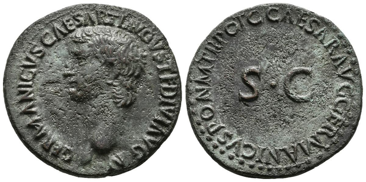 GERMANIC. As. (Ae. 11.14g/29mm). 37-38 AD Rome: Obv: GERMANICVS CAESAR ...