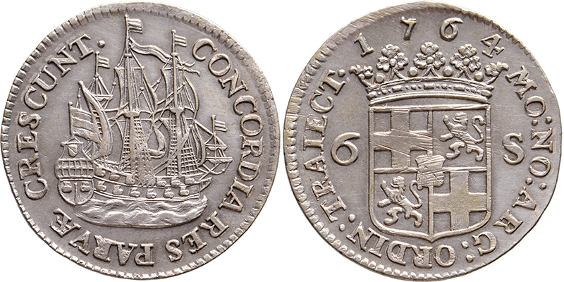 Scheepjesschelling 6 stuiver Utrecht 1764 | European Coins