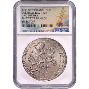 Silver rider Overijssel 1733 – Vliegent Hert NGC Shipwreck graded