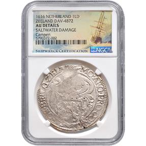 Lion dollar Zeeland 1616 – Campen NGC Shipwreck graded | European Coins