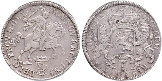 Zilveren rijder of dukaton Amsterdam 1673 PIEDFORT | European Coins