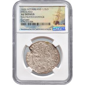 1/2 Lion dollar Friesland 1626 – Campen NGC Shipwreck graded | European Coins