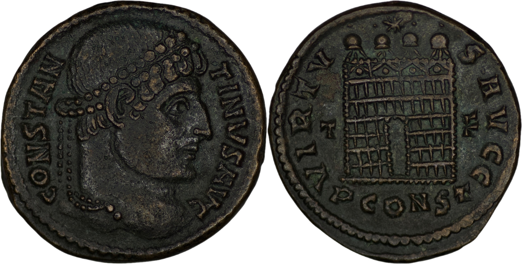 Roman Imperial. Constantine I (307-337 AD). Æ Follis. Arles/Constantia ...