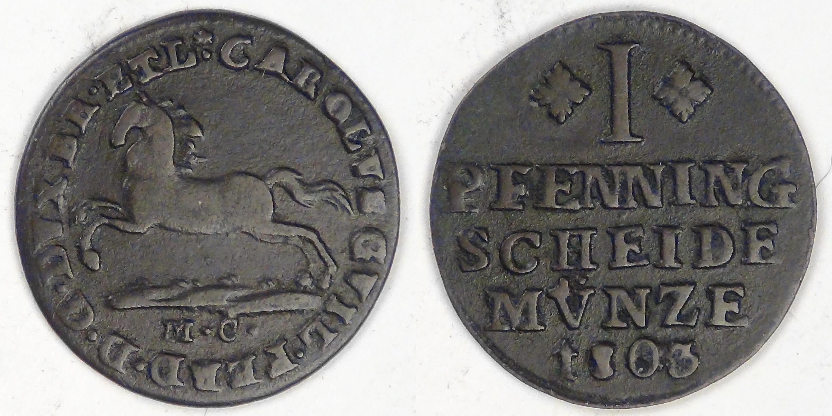 GERMANY - Brunswick-Wolfenbüttel, Karl II Wilhelm Ferdinand, 1803 MC ...