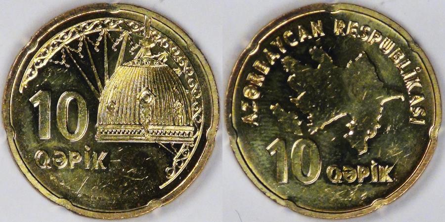 AZERBAIJAN - Republic, ND (2006), 10 Qapik, Brilliant Uncirculated