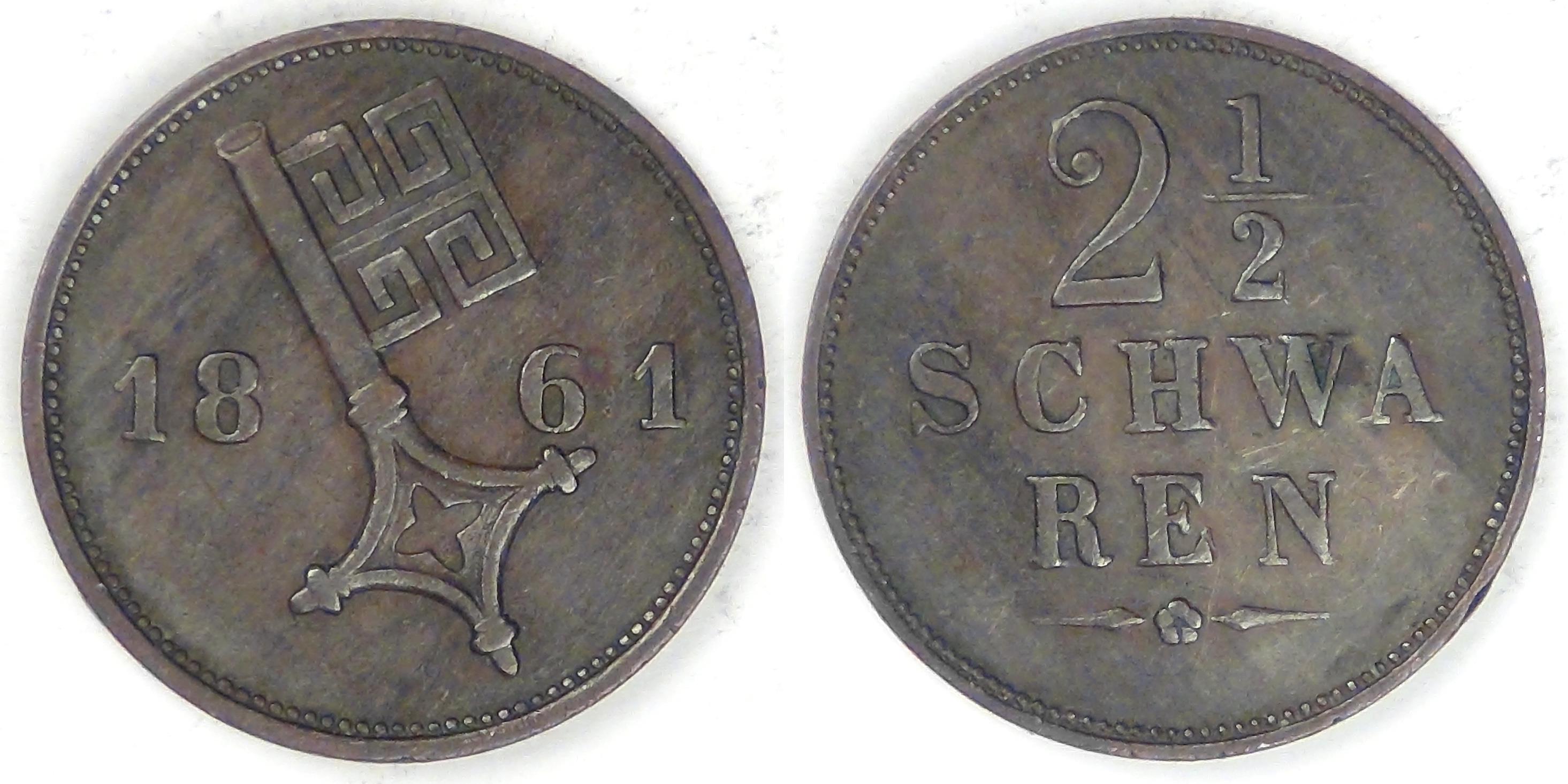 GERMANY - Free City of Bremen, 1861, 2½ Schwaren, Extra Fine | European ...