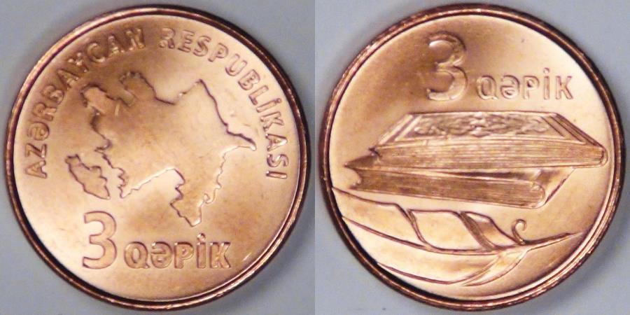 AZERBAIJAN - Republic, ND (2006), 3 Qapik, Gem BU | European Coins