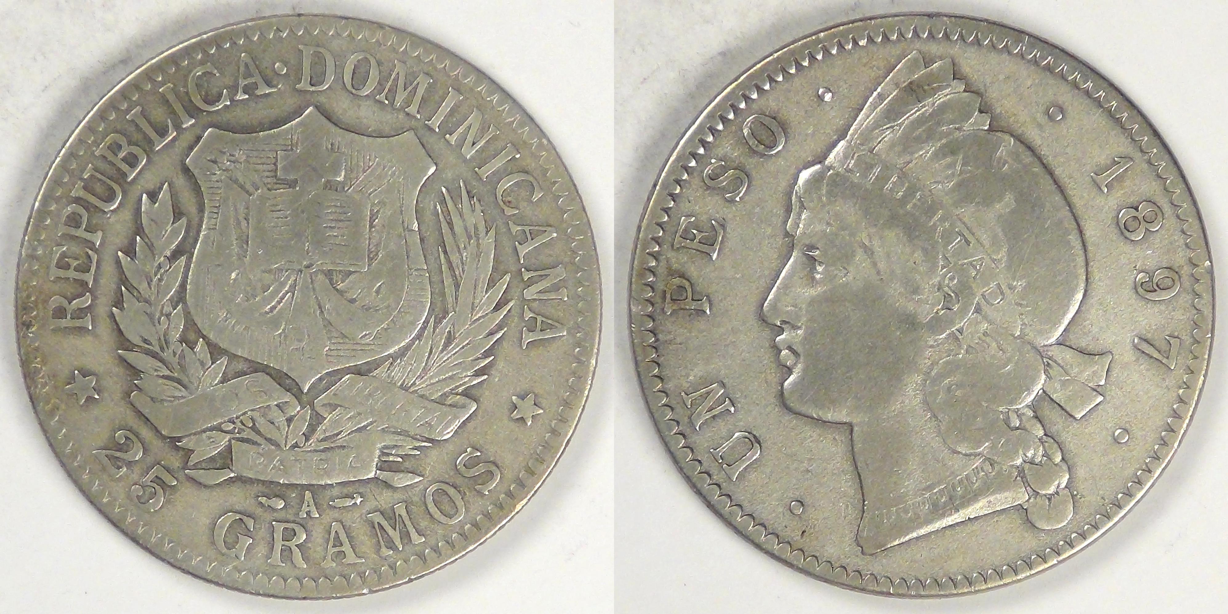 DOMINICAN REPUBLIC, 1897 Peso, Fine details | North & Central American ...