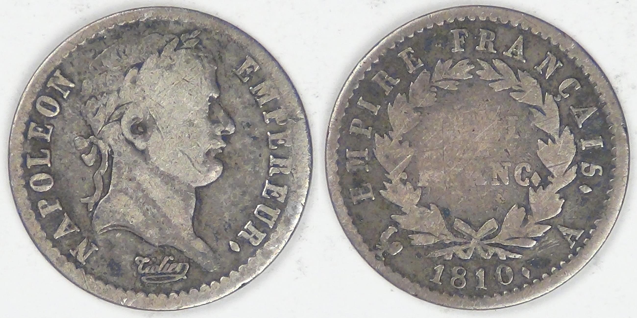 FRANCE - 1st Empire, Napoleon I, 1810 A, ½ Franc, about Fine | European ...