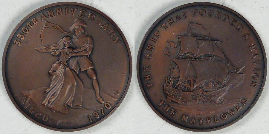 1970 Mayflower 350th Anniversary Medal | Tokens & Medals