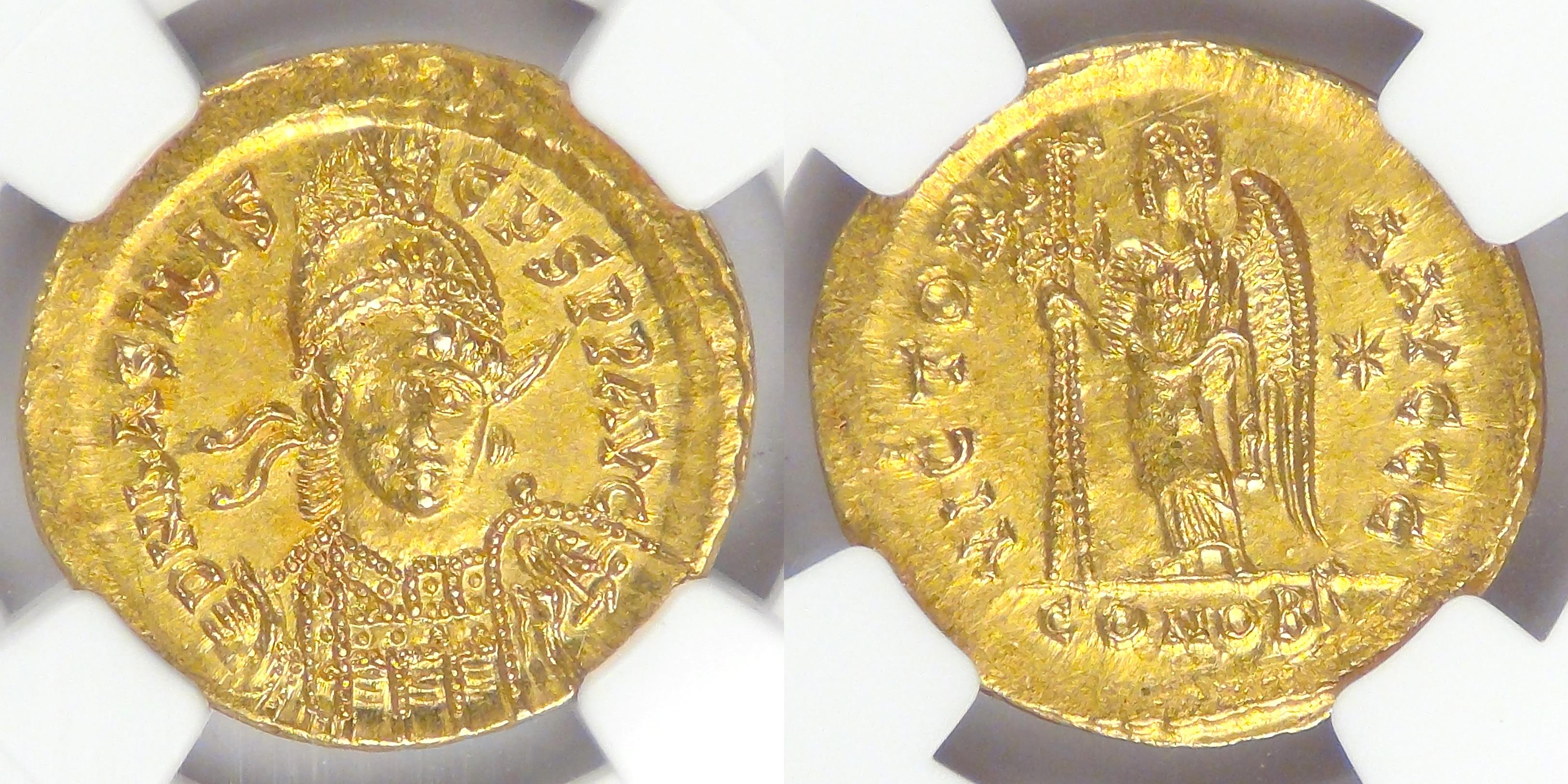 EASTERN ROMAN EMPIRE, Basiliscus (alone)(475-476 AD), 475 AD, Gold ...