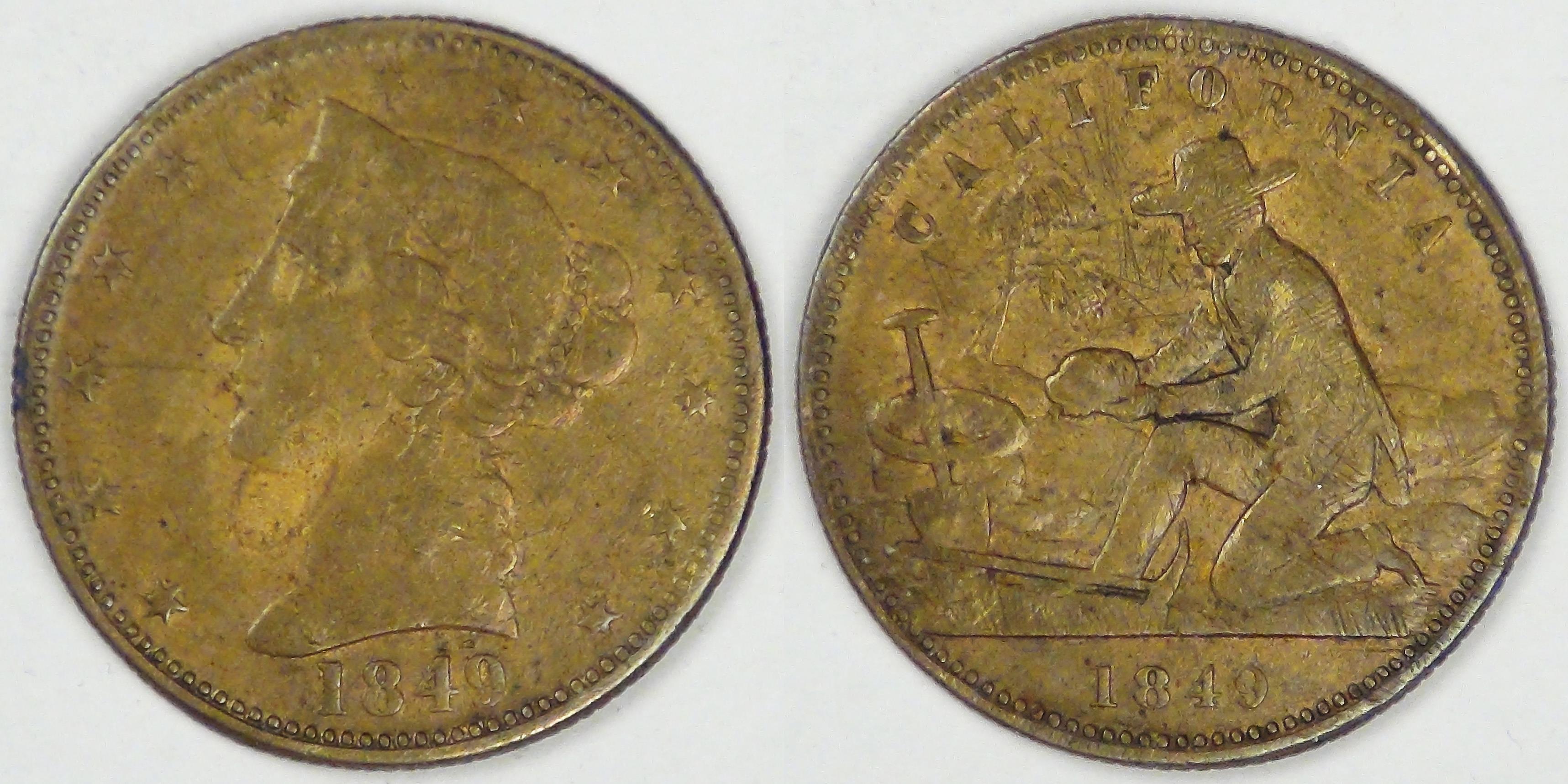 1849 California Gaming Token, Fine | Tokens & Medals