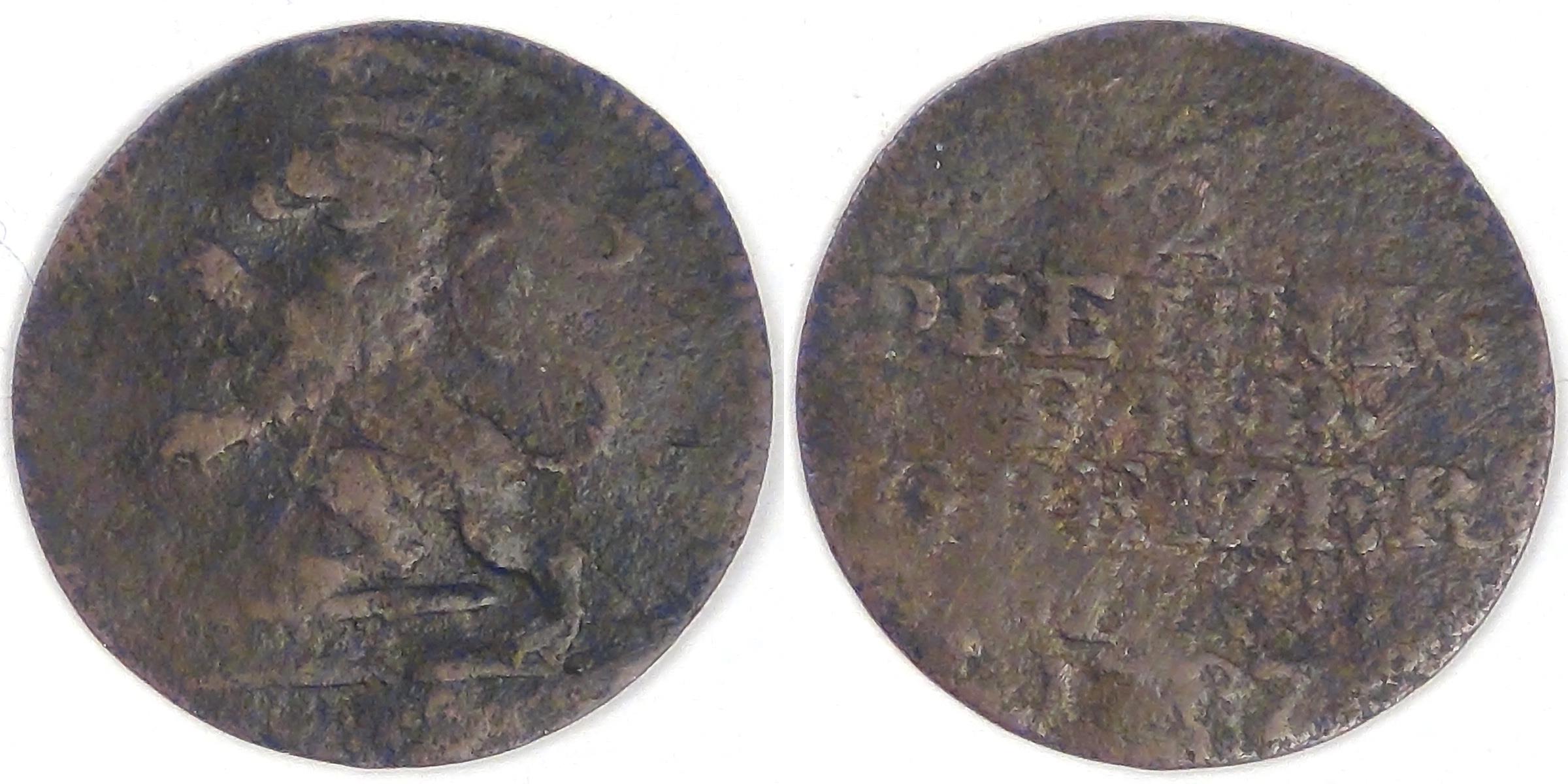 GERMANY - Principality of Reuss-Greiz, Heinrich XI, 1787, ½ Pfennig ...