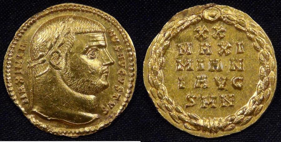 ROME IMPERIAL, Maximian (1st reign, 286-305 AD), 303-304 AD, Gold ...