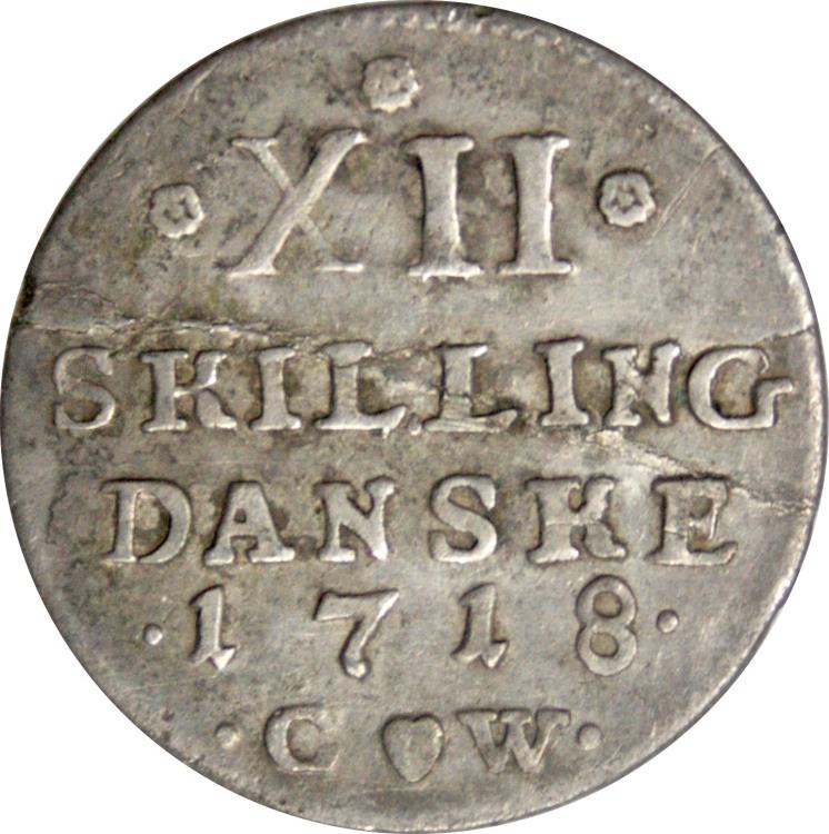 Denmark, 12 skilling 1718 | European Coins