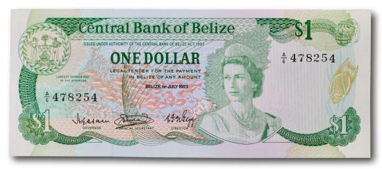 Belize, 1 dollar 1983-1987 | World Paper Money