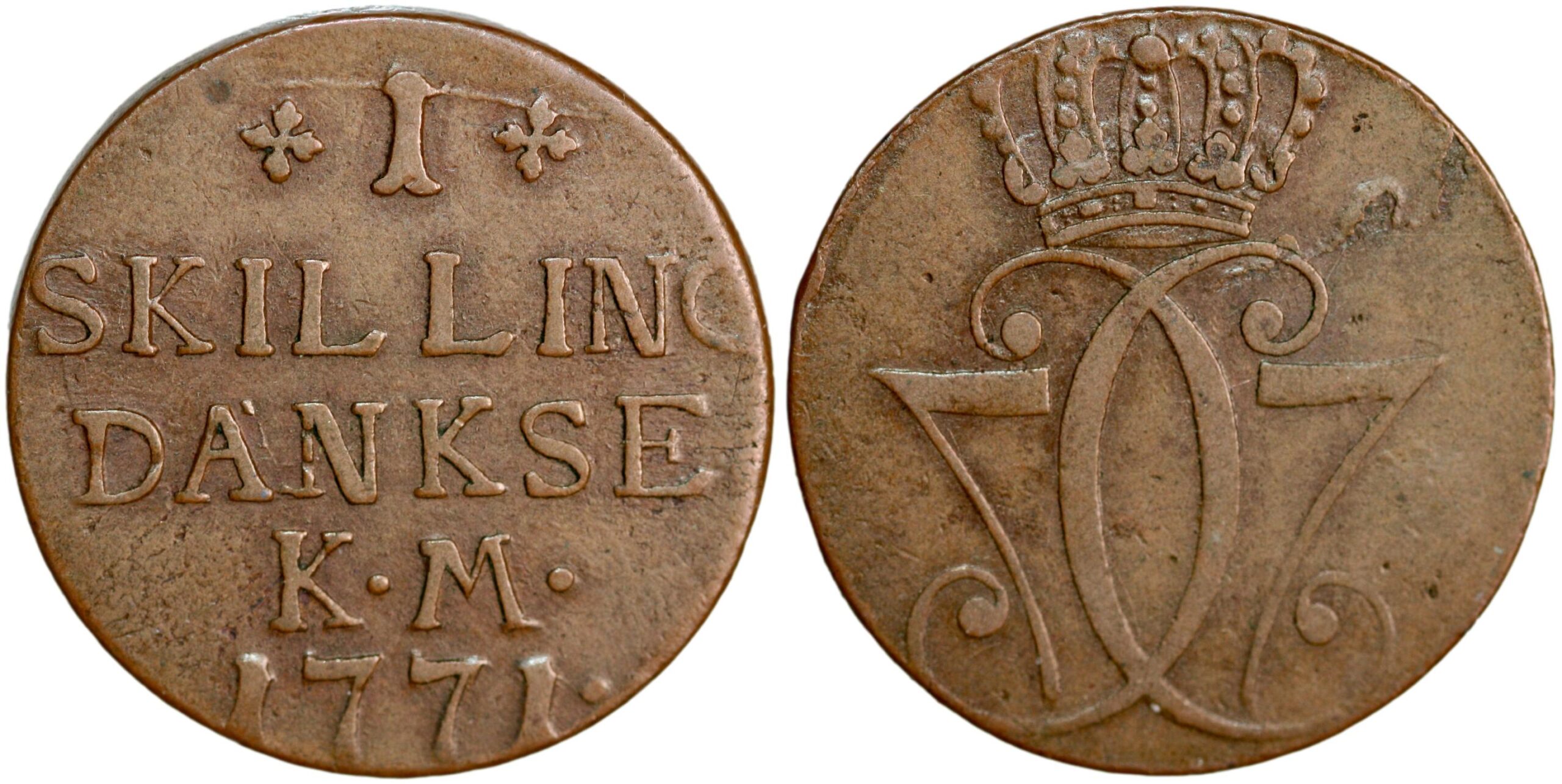 Denmark, 1 skilling DANKSE 1771 | European Coins
