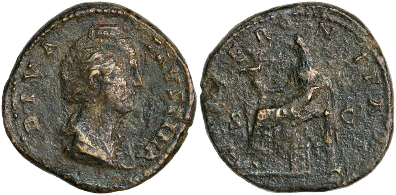 Sestertius from Diva Faustina Senior (140/1 AD) | Greek Coins
