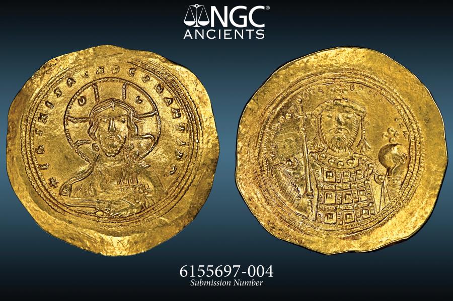 CONSTANTINE IX (1042-1055) - NGC Ch AU 5/5 5/5 - Gold Histamenon ...