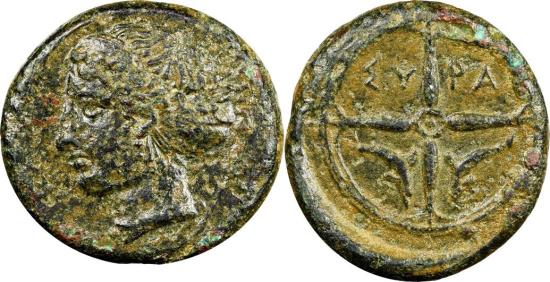 SICILY. Syracuse. Ca. 415-400 BC. AE hemilitron (17mm, 3.89 gm, 8h ...