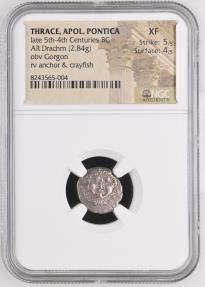 THRACE. Apollonia Pontica. NGC XF 5/5 - 4/5 AR Drachm 480-450 BC. (15mm, 2.84 gm, 1h ...