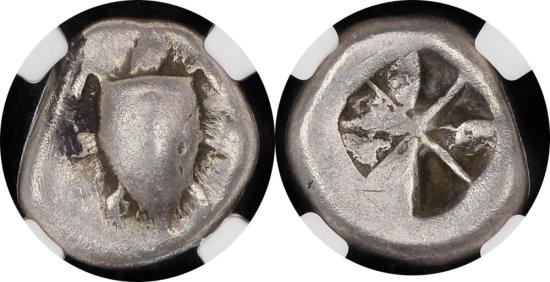 Aegina “Turtle” (Greece) 525-500 BC. – NGC Ch F 4/52/5 - Stater AR - 21 ...