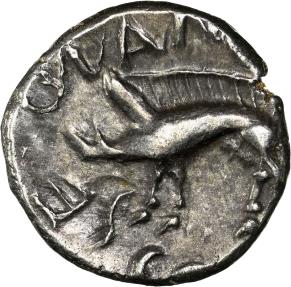 CELTIC - GAUL. Sequani. 50 BC AR Quinarius 1.92g 12mm. NGC CH XF 4/5 5/ ...