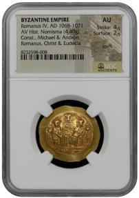 BYZANTINE GOLD - Romanus IV Diogenes, CHRIST – NGC AU 4/5 - 1068-1071 ...