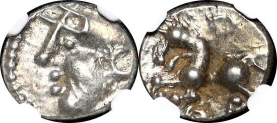 CELTIC GAUL, Central. AEDUI. 1st Century BC. Quinarius, Q DOCI, NGC ...