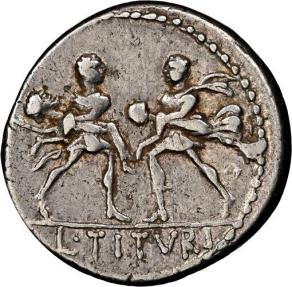 REPUBLIC - L. Titurius L.f. Sabinus, Rape of the Sabine Women - NGC VF ...