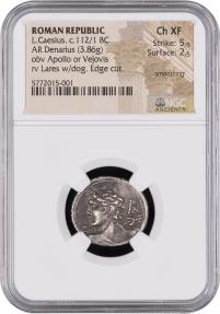 ROMAN REPUBLIC - L. Caesius AR Denarius - with PROVENANCE - Rome, 112 ...