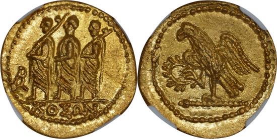 THRACE. Koson GOLD AV Stater 8.41g 20mm 54 BC - NGC MS 5/5 3/5 HGC-3.2 ...