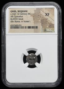 CELTIC GAUL, Central. Sequani. HORSE 1st Century BC. Quinarius, Q DOCI ...