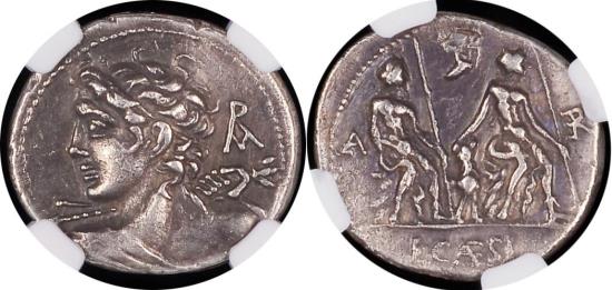 ROMAN REPUBLIC - L. Caesius AR Denarius - with PROVENANCE - Rome, 112 ...