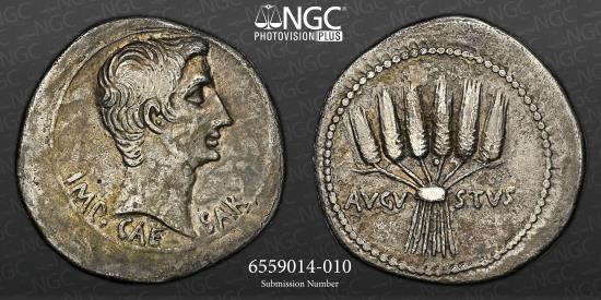 AUGUSTUS, AR Cistophorus HUGE Flan Ephesus NGC Ch VF 5/5 2/5 - 27 BC-14 ...