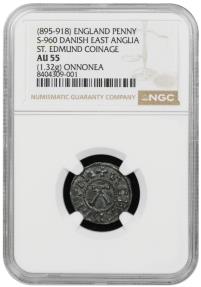 Anglo-Viking St Edmund Memorial (AD 885-915) Silver Penny ONNONEA – NGC ...