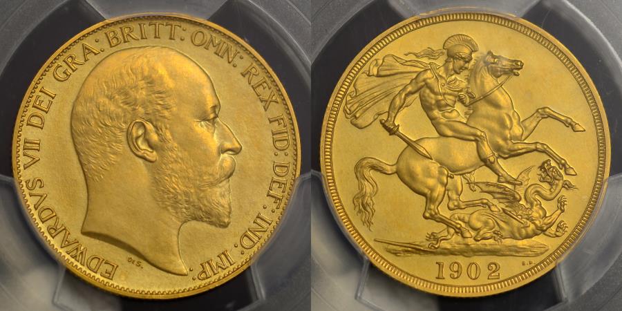 EDWARD VII 1902 GOLD MATT PROOF TWO POUNDS PR62 | European Coins