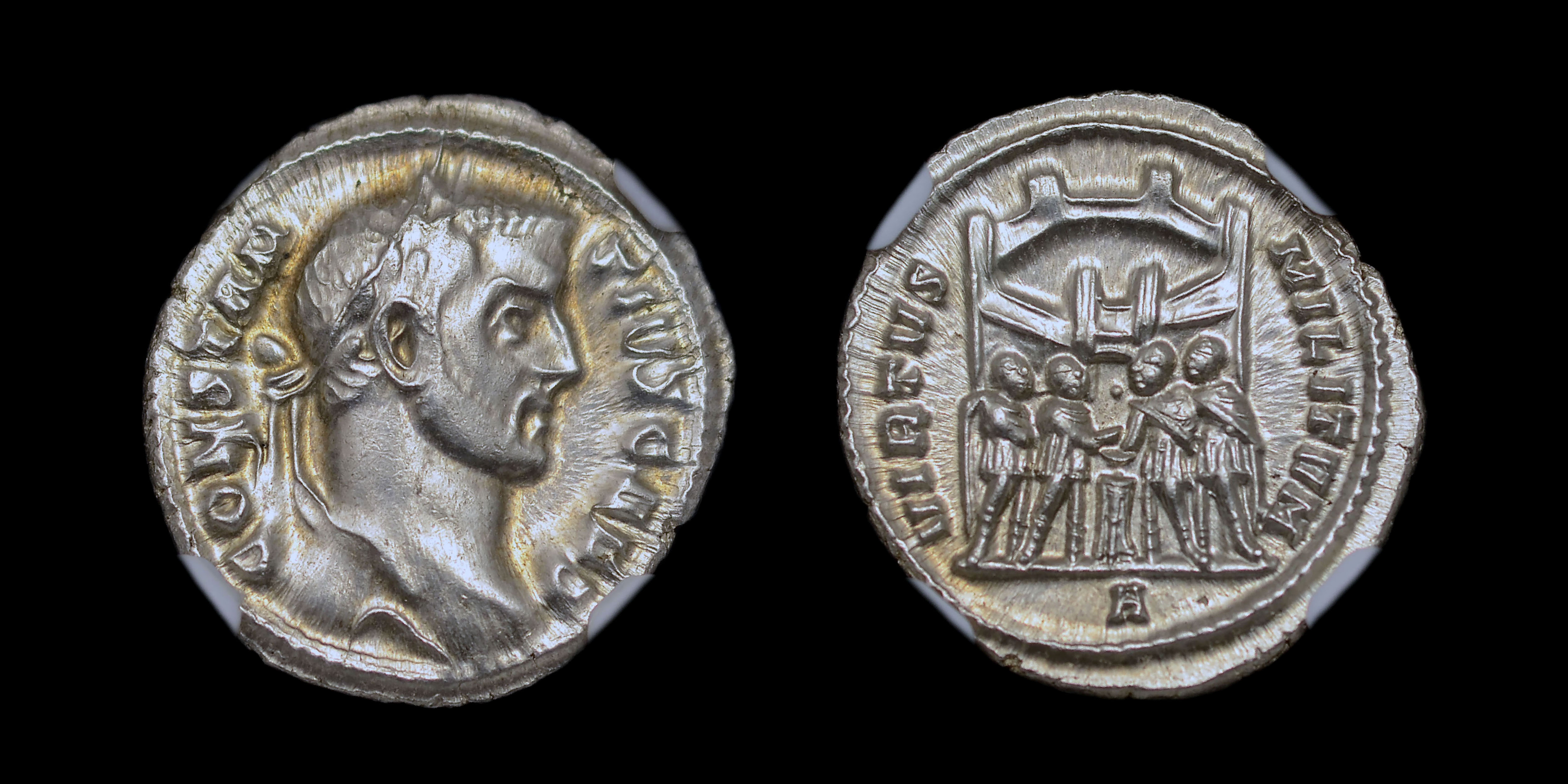 CONSTANTIUS I AS CAESAR, SILVER ARGENTEUS, ROME MINT, NGC MS | Roman ...