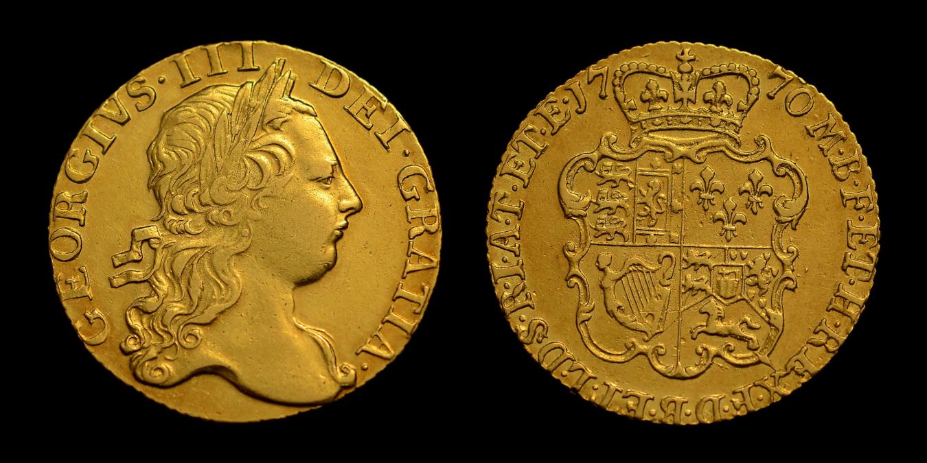 GEORGE III 1770 GOLD GUINEA, (RARE KEY DATE, THIRD BUST) | European Coins