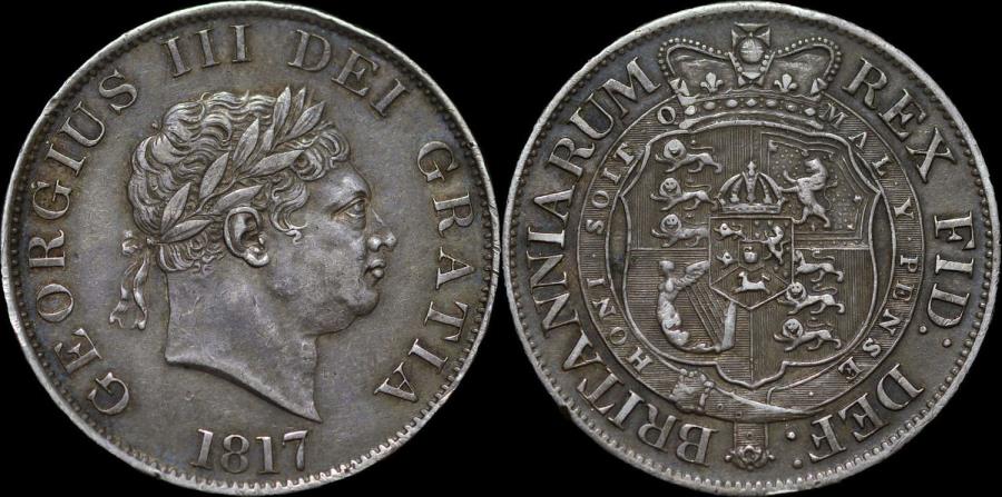 GEORGE III 1817 SILVER HALFCROWN | European Coins