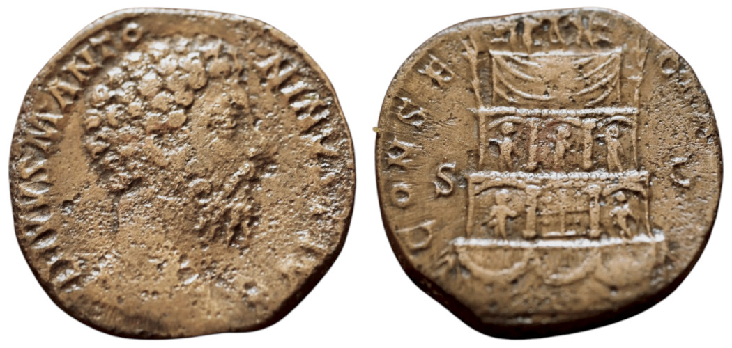 Divus Marcus Aurelius Æ Sestertius. Rome, AD 180. | Roman Imperial Coins
