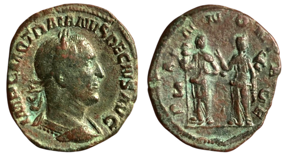 TRAJAN DECIUS. 249-251 AD. Æ Sestertius (30 mm, 16.40 gm). | Roman ...