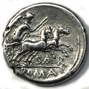 Sex. Atilius Serranus AR Denarius 155 BC | Roman Republican Coins