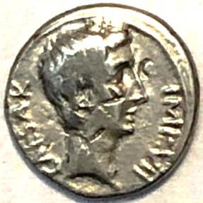 Octavian (Augustus) AR Quinarius ASIA RECEPTA Victory, Cista & Snakes