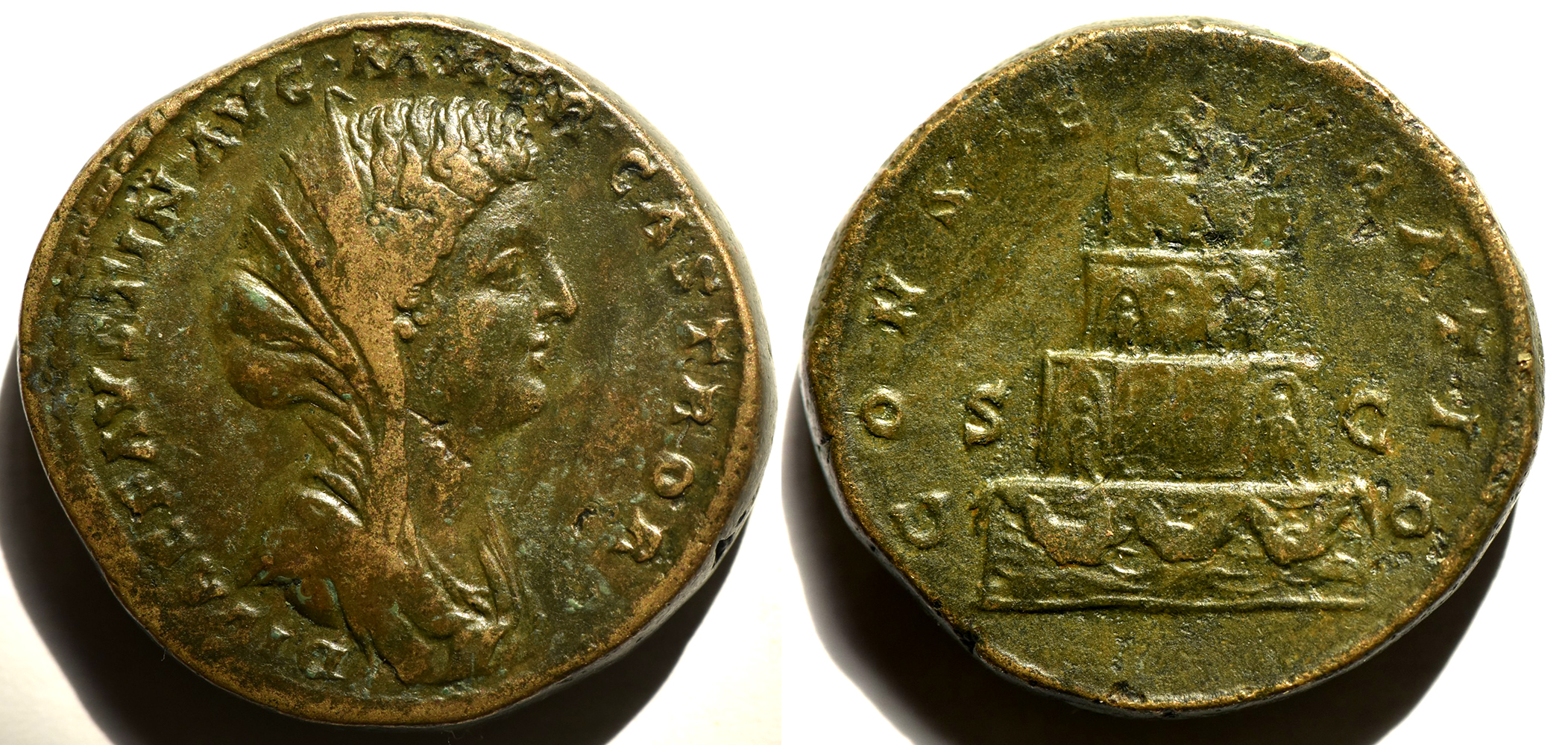 DIVA FAUSTINA II (Died 176). Sestertius. Rome. RIC 1709 | Roman ...